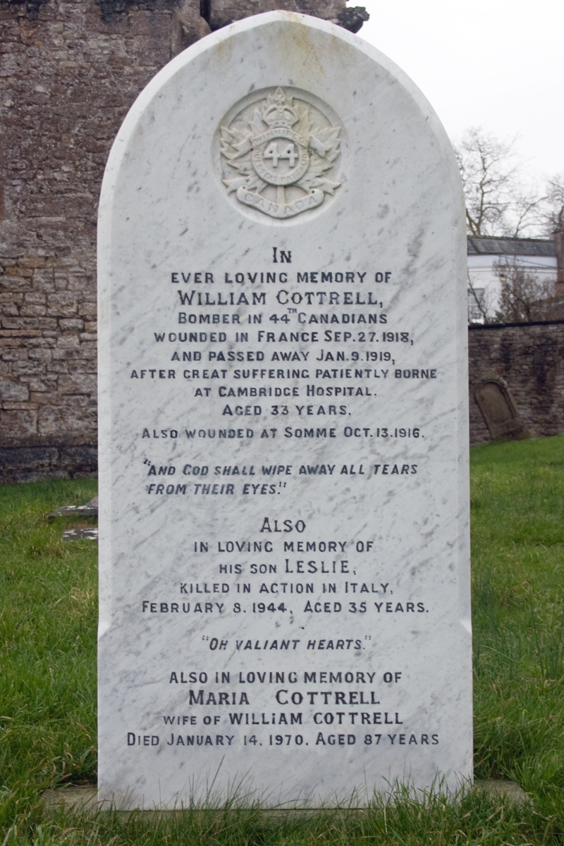 CWG: Private William Cottrell | Death and Service