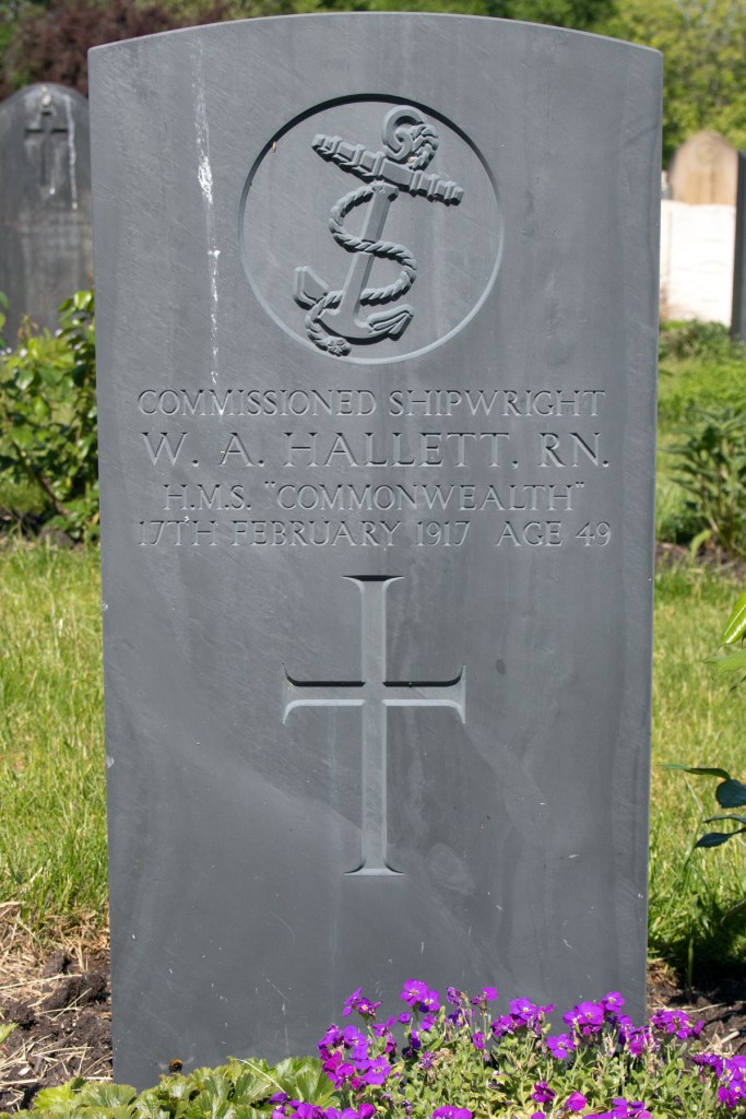 Commissioned Shipwright William Hallett | Death and Service